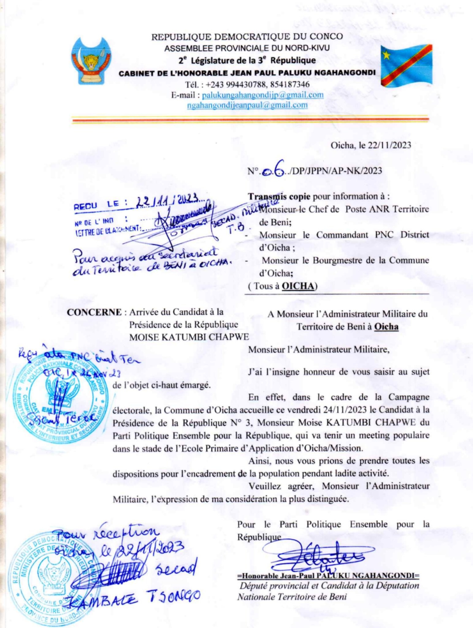 Présidentielle 2023: JP Ngahangondi annonce l'arrivée de Moïse Katumbi ...